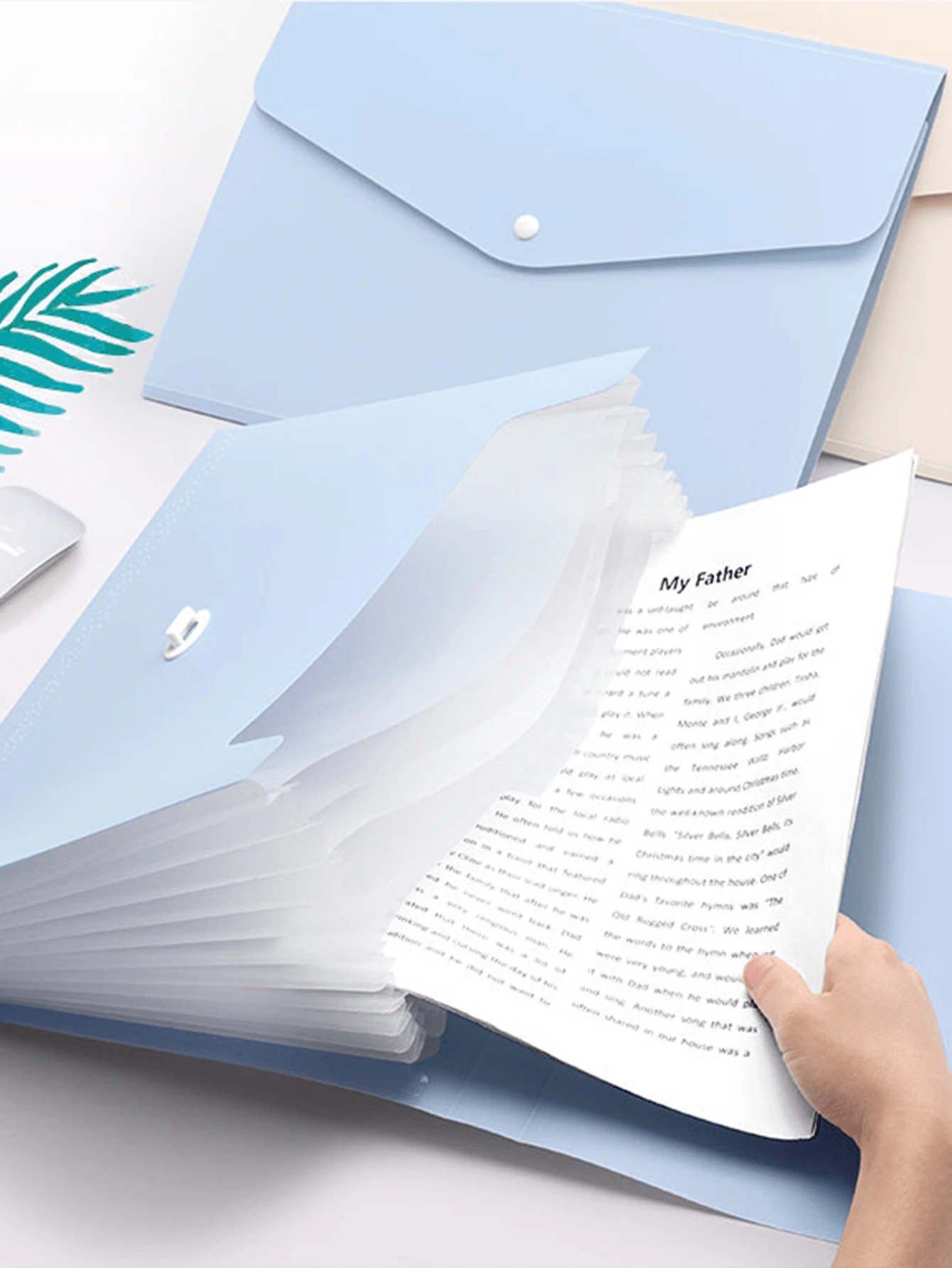 1pc Multi-functional Handheld Accordion File Bag, A4 Paper Size, With ...