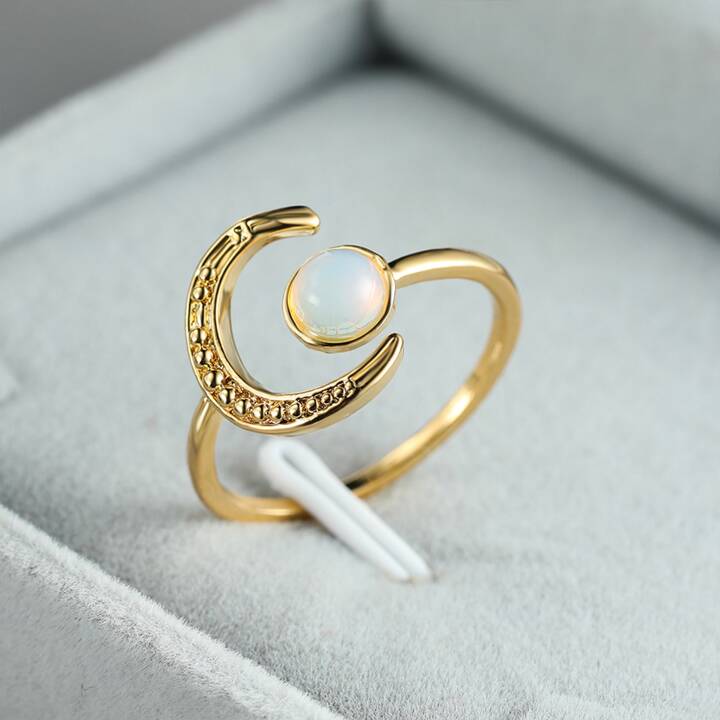 Old Silver Crescent Moon Ring