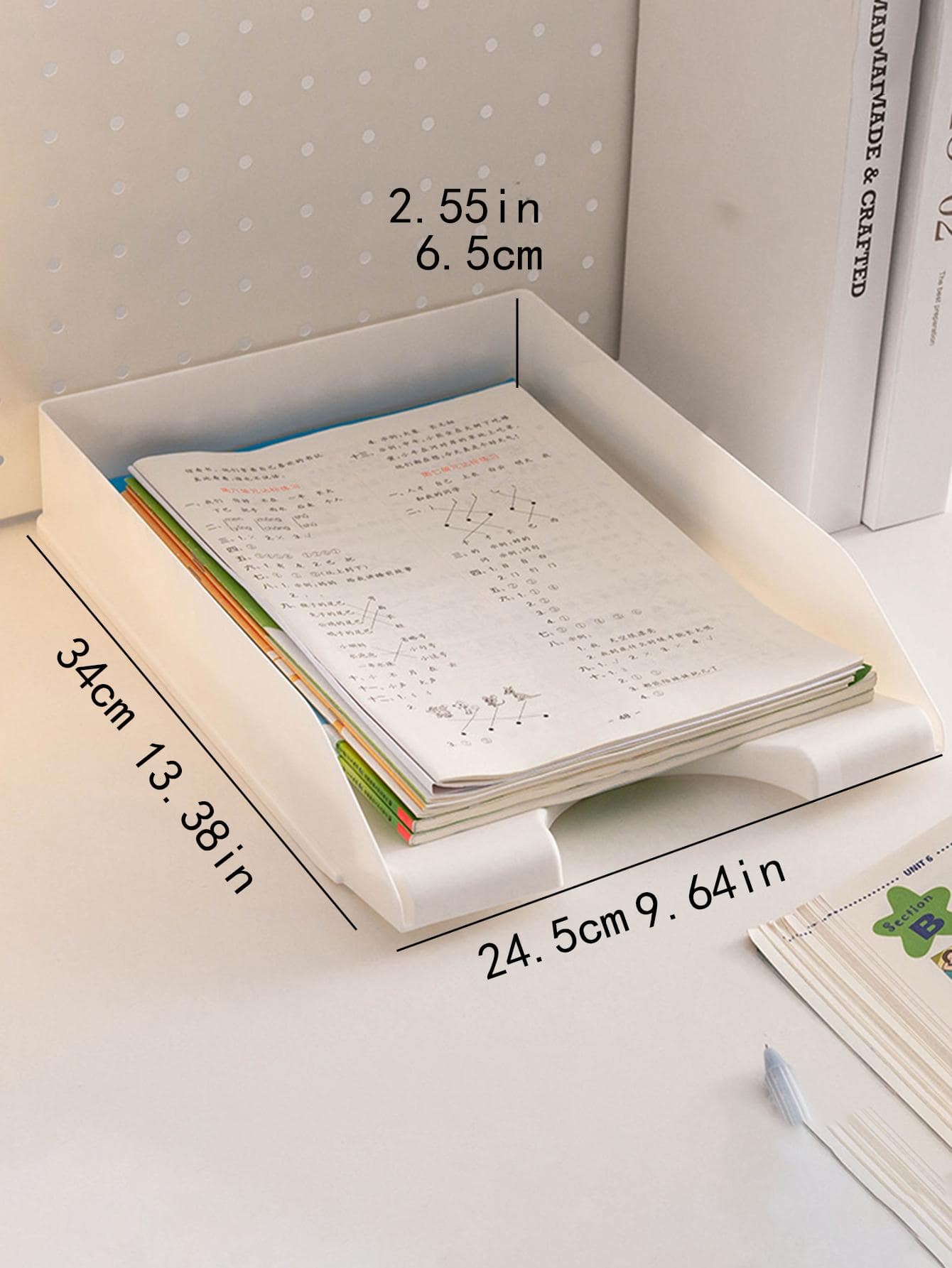 1pc White Desktop Multiple Layers Document Tray For A4 Paper, Student ...