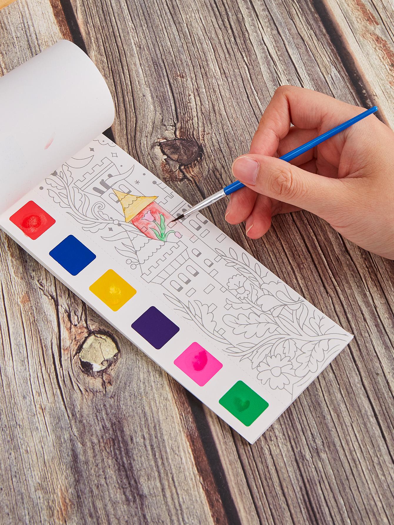 Children's Watercolor Coloring Book-sketchbook-doodle-filling Coloring ...