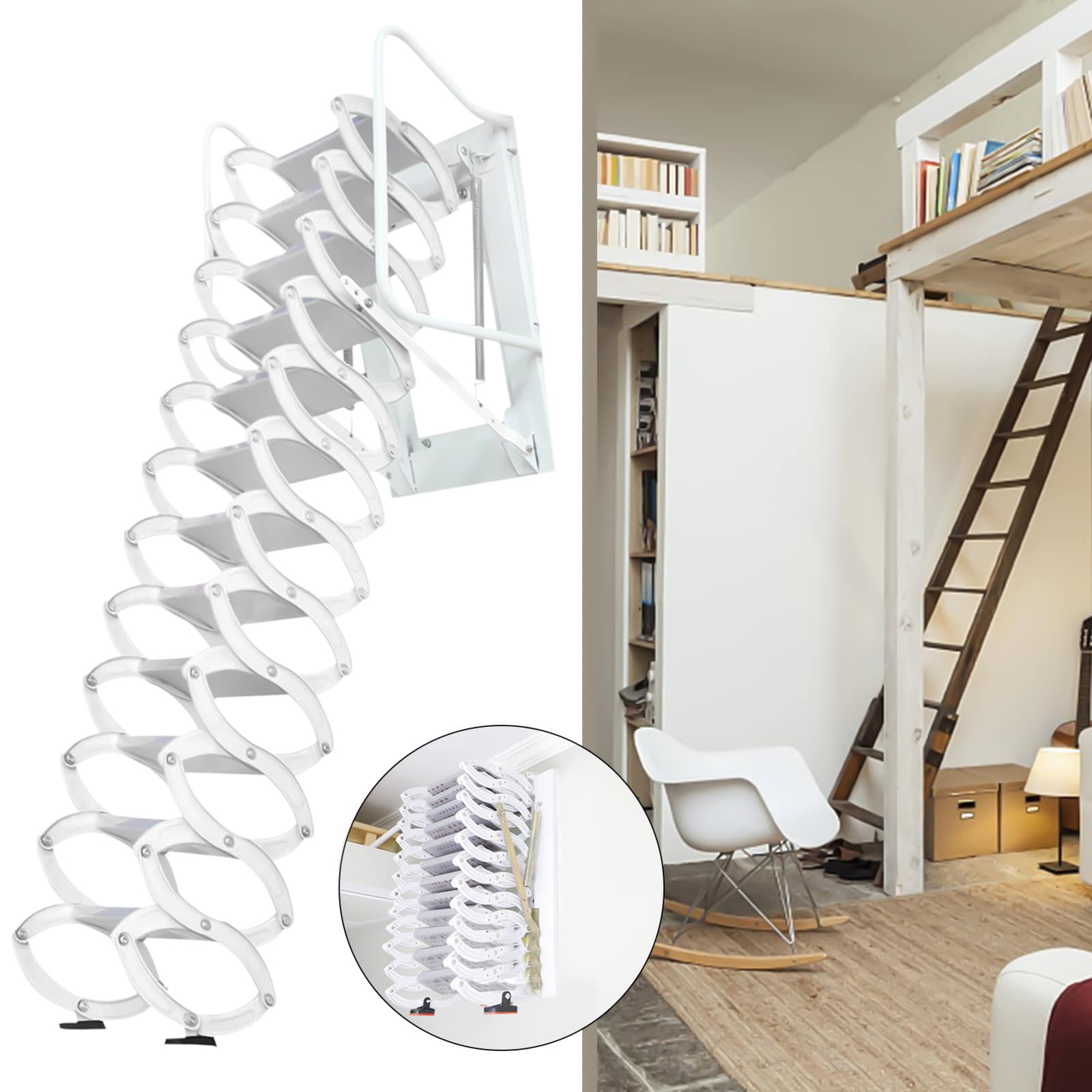 Telescopic Ladder Attic Ladder Pull Down Attic Ladder Alloy Attic ...