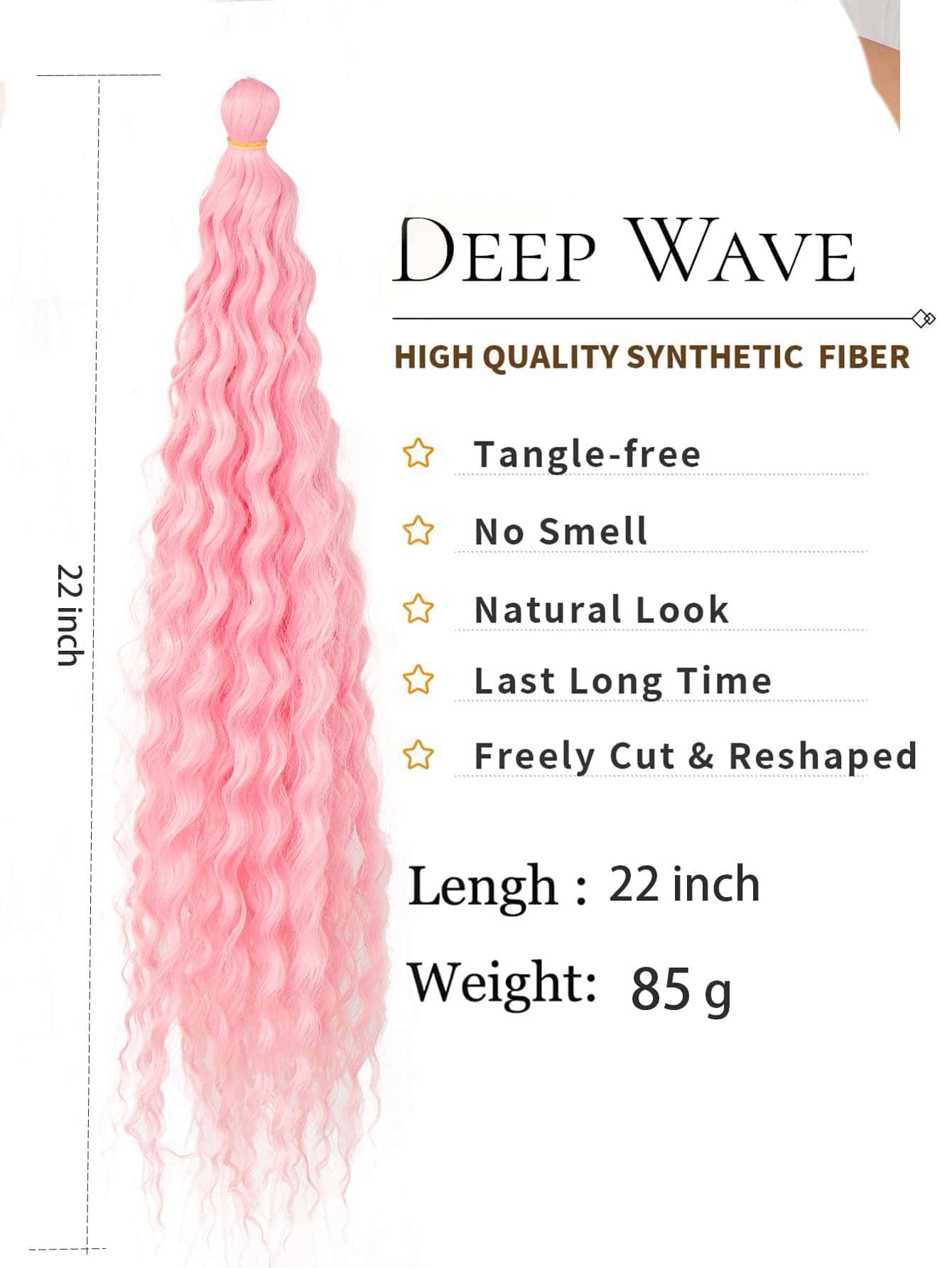 Pink Deep Wave Crochet Hair Curly Hair Extensions Gogo Curl Crochet ...
