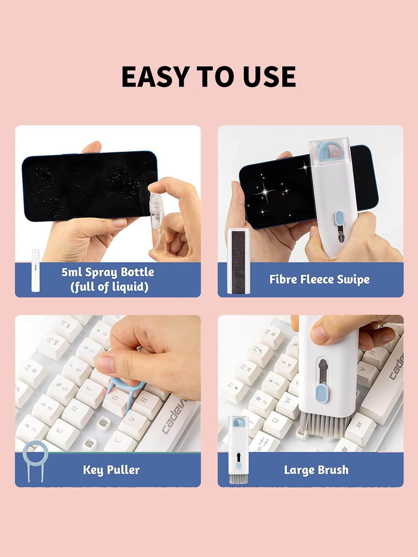 Laptop Keyboard Brush Cleaner Kit, VZUIWUS 7 In 1 Computer MacBook ...