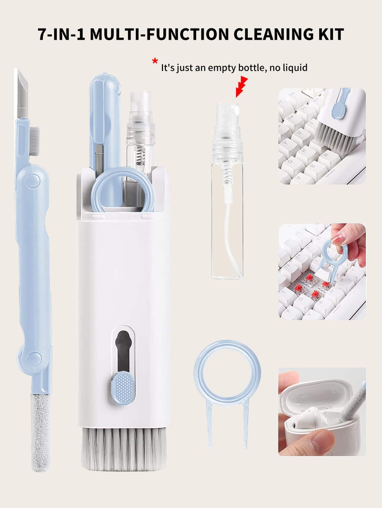 Laptop Keyboard Brush Cleaner Kit, VZUIWUS 7 In 1 Computer MacBook ...