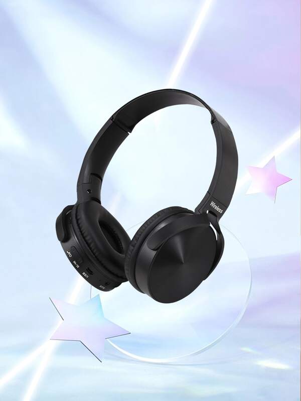 Black Over-ear Noise-cancelling Wireless Headphones, Foldable, High ...