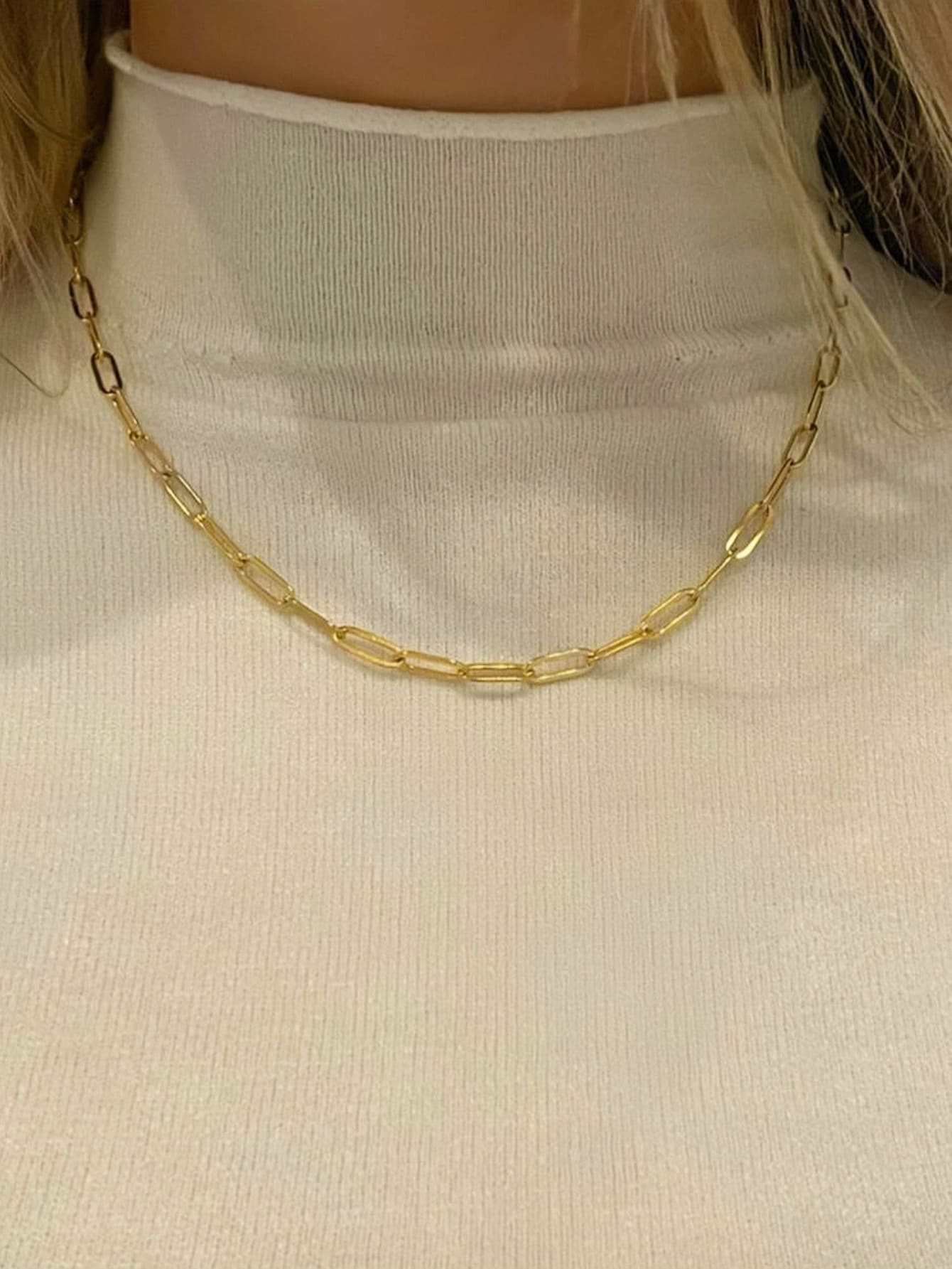 Paperclip Square Chain Necklace New Year's Eve Niche Men's and Women's ...