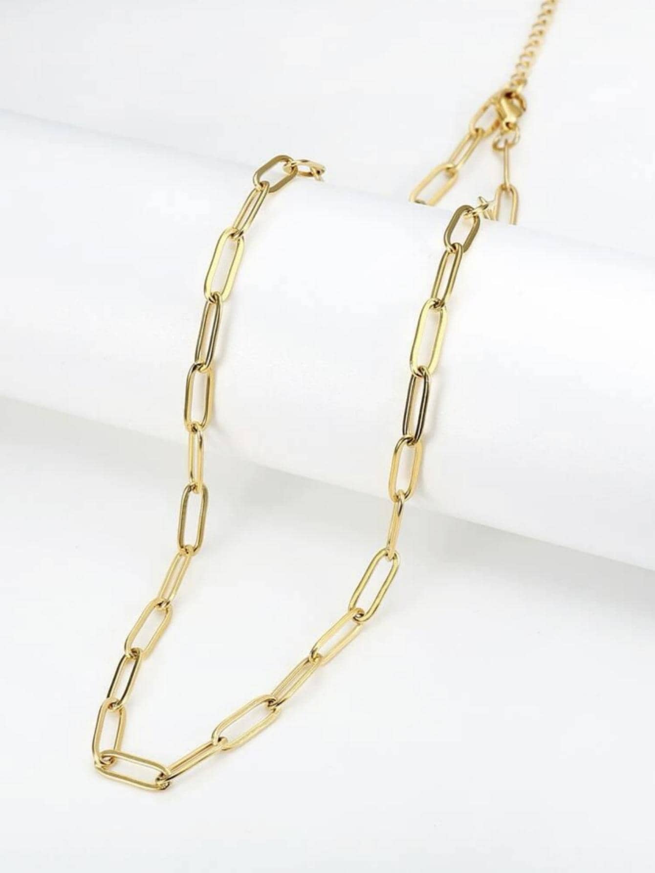 Paperclip Square Chain Necklace New Year's Eve Niche Men's and Women's ...