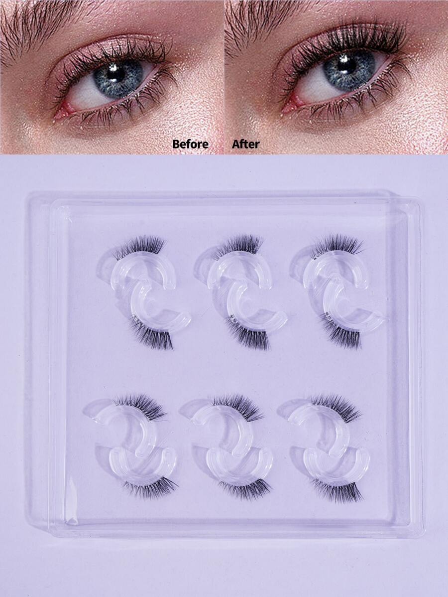 MAGEFY 6 Pairs Of Half Eye Natural Full False Eyelashes,Fluffy Slim For ...