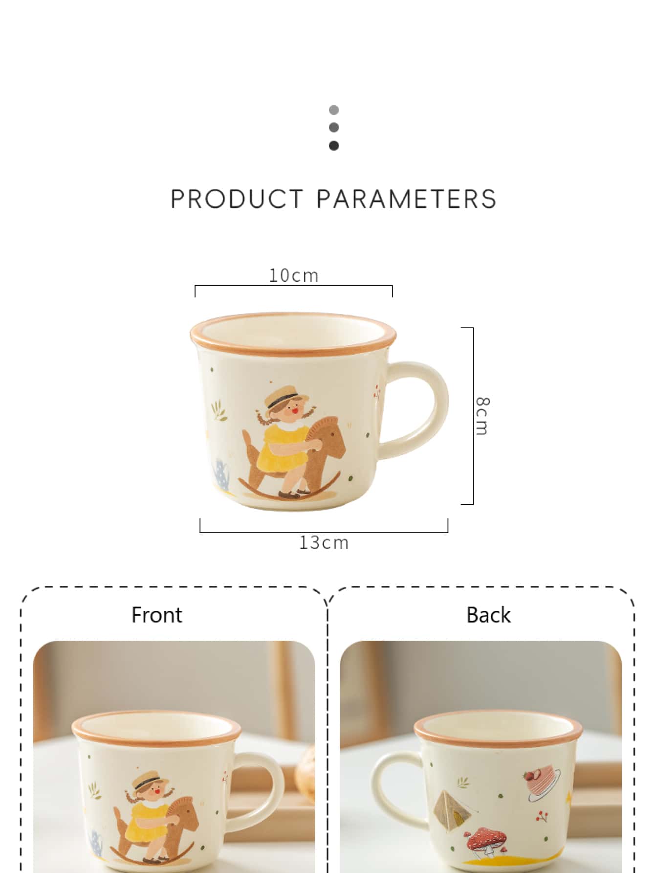 1pc 300ml Ceramic Cup And 4pcs Ceramic Mark Cups For Family, With Cute ...