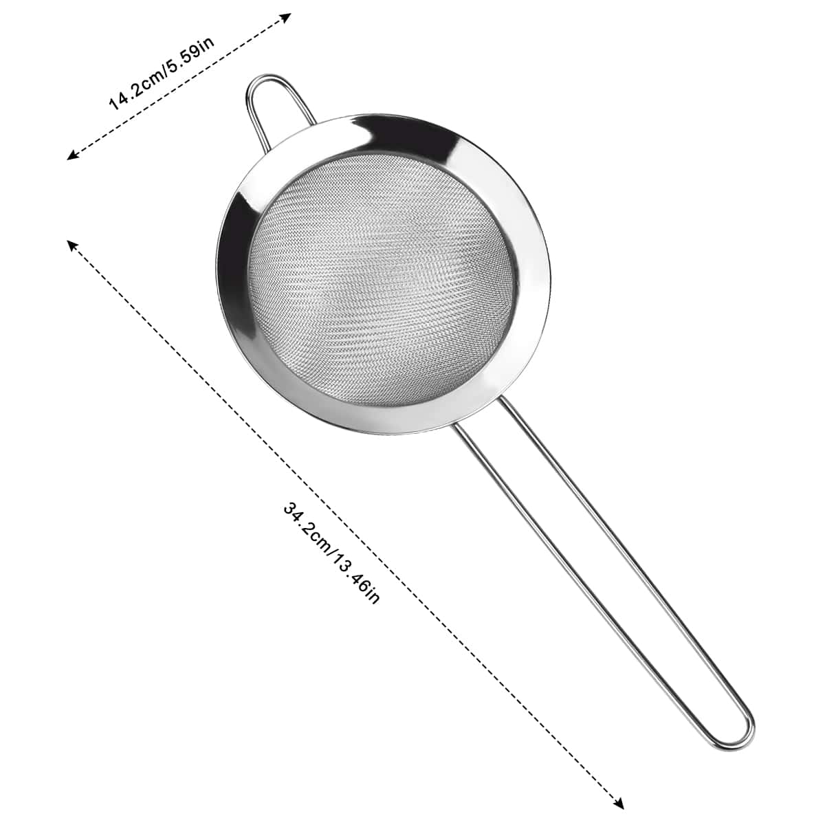 Fine Mesh Sieve, 3 Sizes of Flour Sieves with Handle (8/14/20 cm) Fine ...