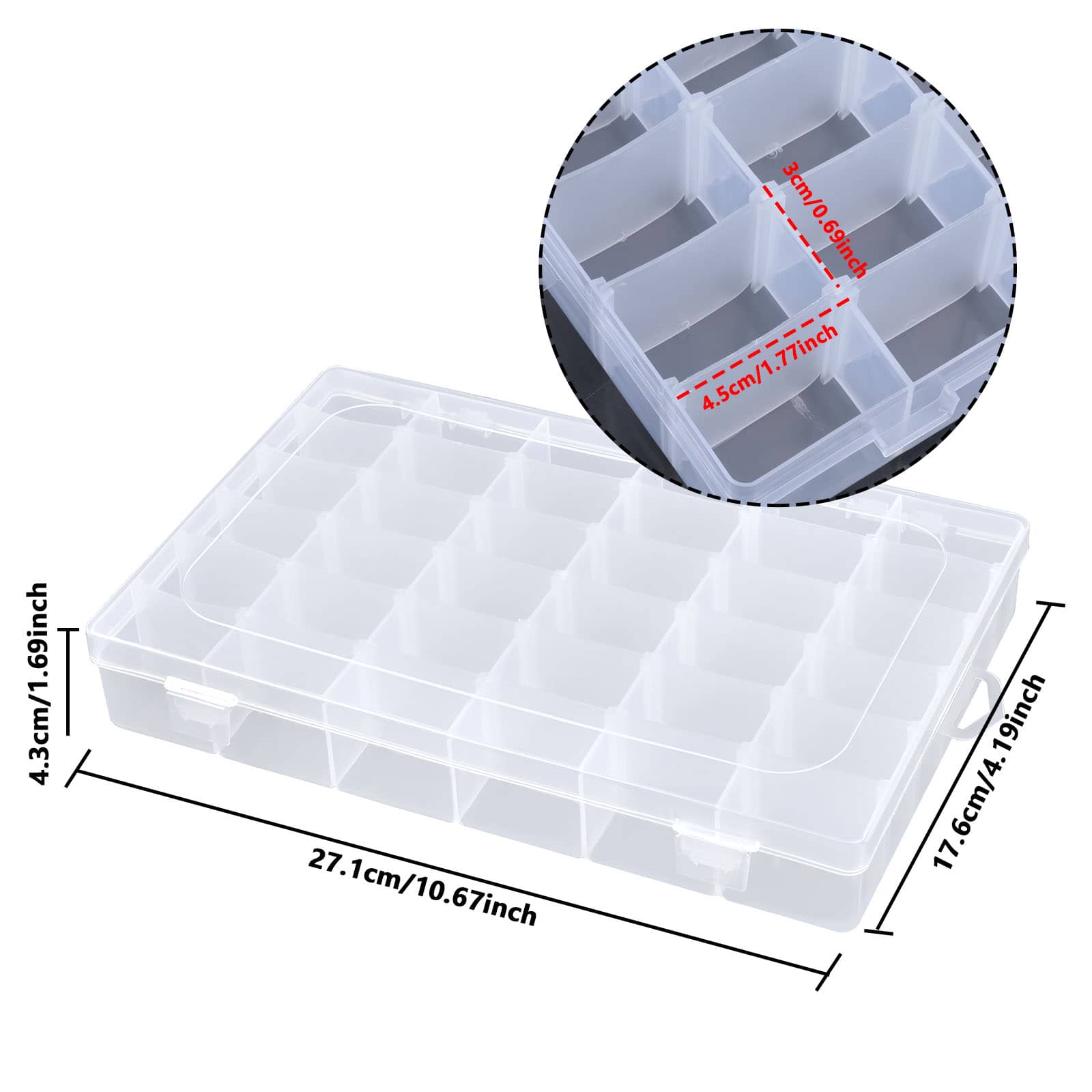 Plastic Storage Box Clear Storage Box Removable Tray Jewelry Storage ...