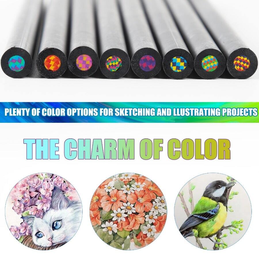 8pcs Large Gradient Rainbow Pencil Crayons Colour Pencil Set for Kids ...