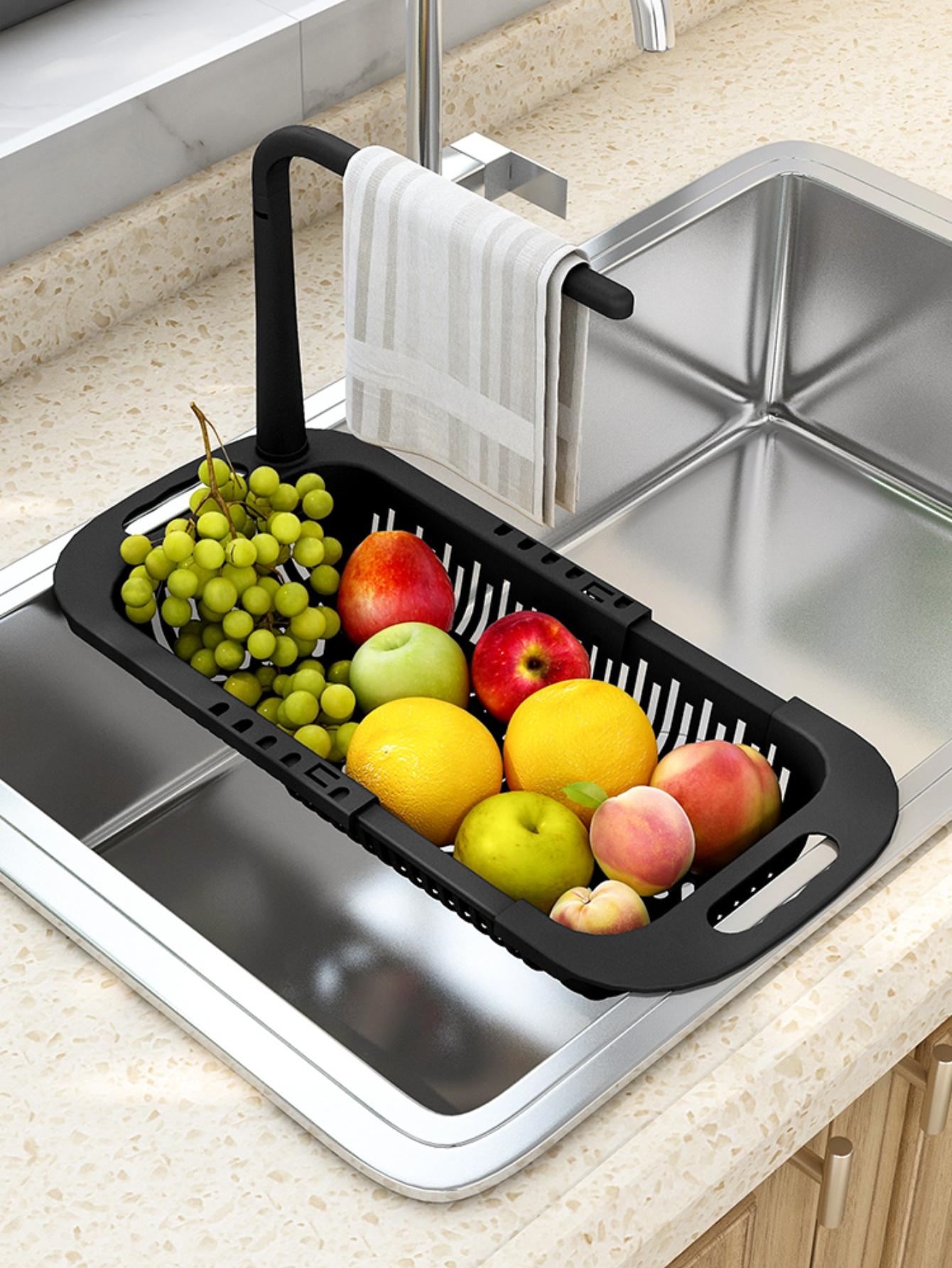 Multi-functional Kitchen Retractable Draining Basket Dishcloth Rack ...
