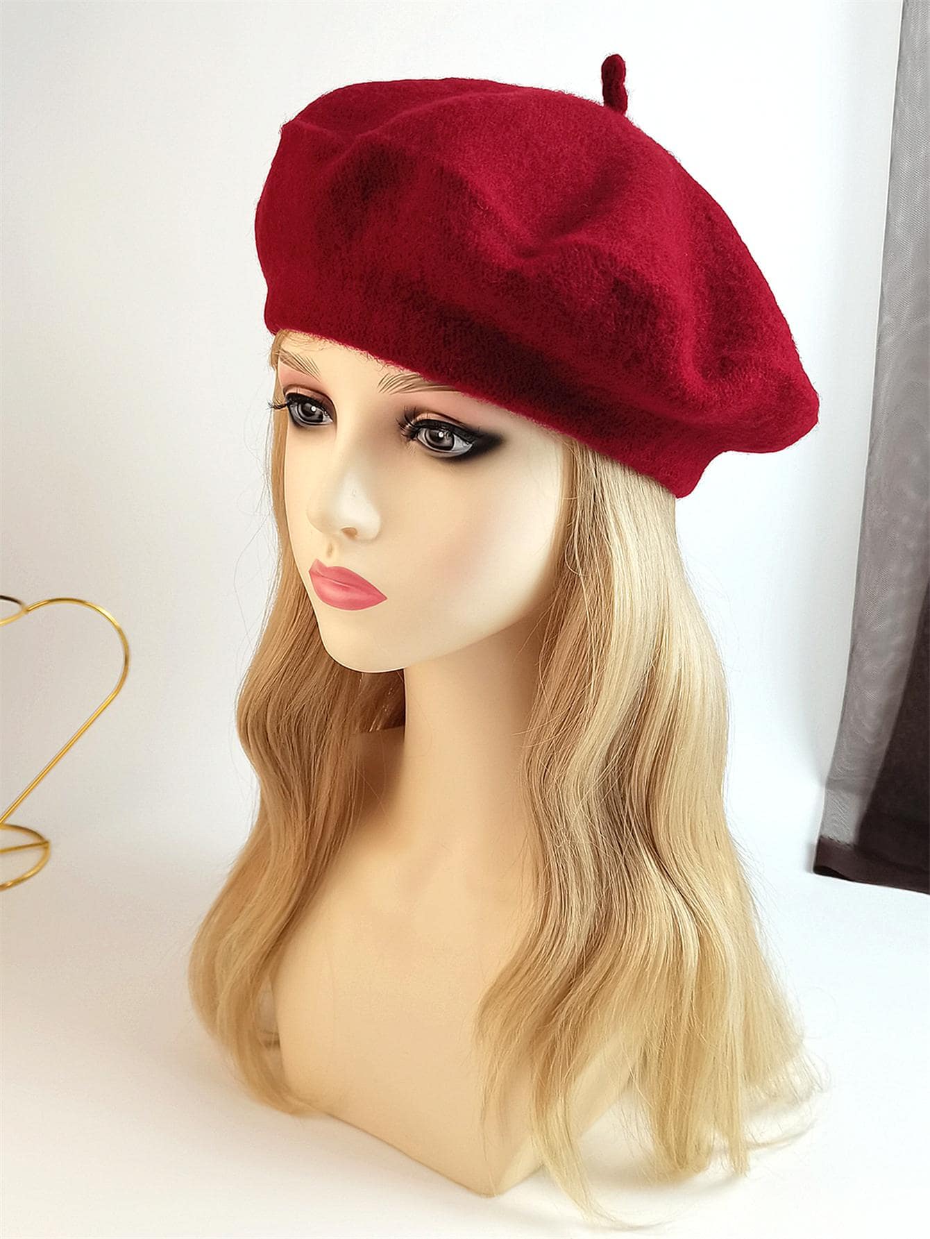 Boina tejida a la moda para mujer, gorro Retro de pintor de Color ...