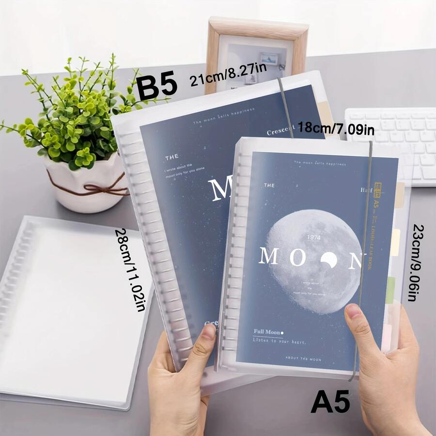 1pc Random, A5/b5, 108 Pages, Moon & Planet, Detachable Transparent ...