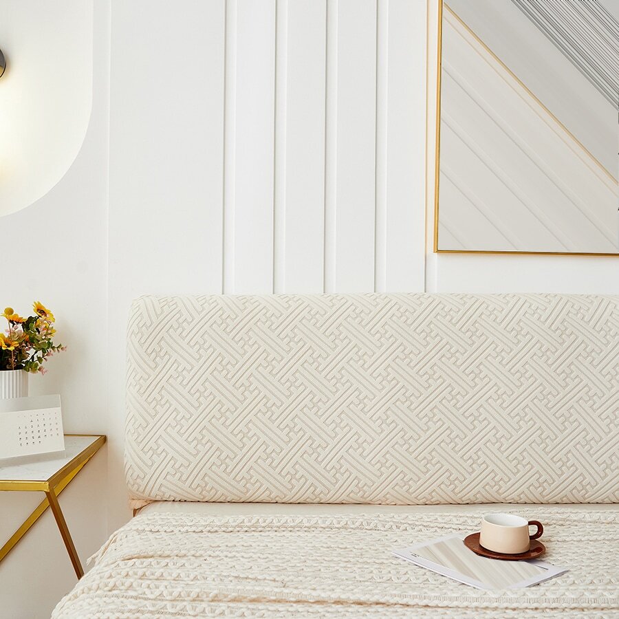 1pc Jacquard Bed Head Cover High Elasticity Dirt-resistant Bedroom Bed ...