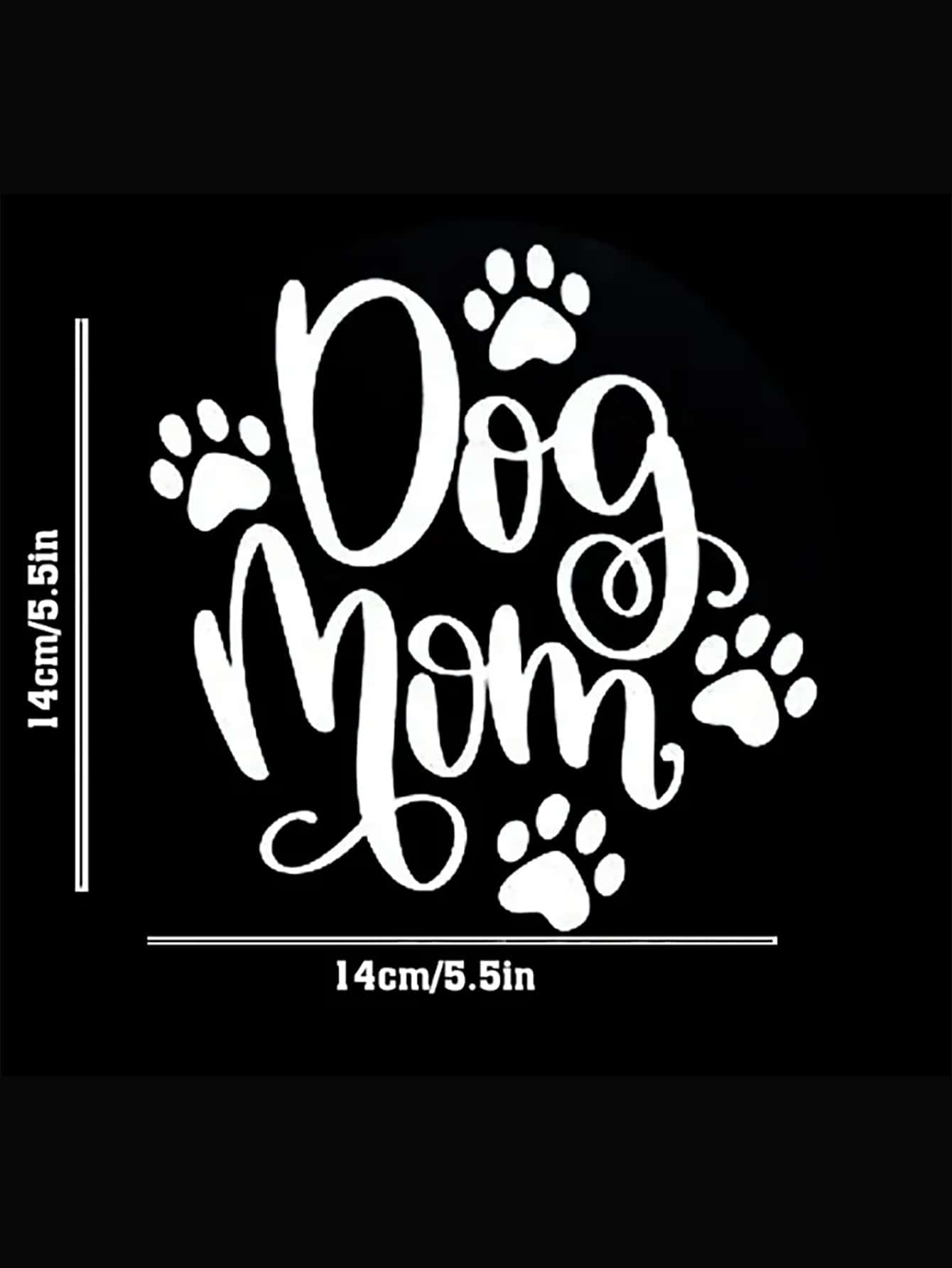1pc White Cute Dog Mom Car Sticker Pvc Scratch Decoration Sticker For ...