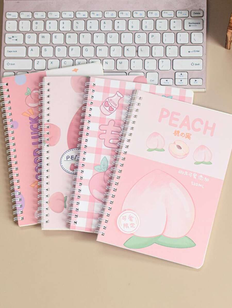 1 Pièce Mignon Calepin À Spirale De Format A5 Avec Lignes Horizontales ...