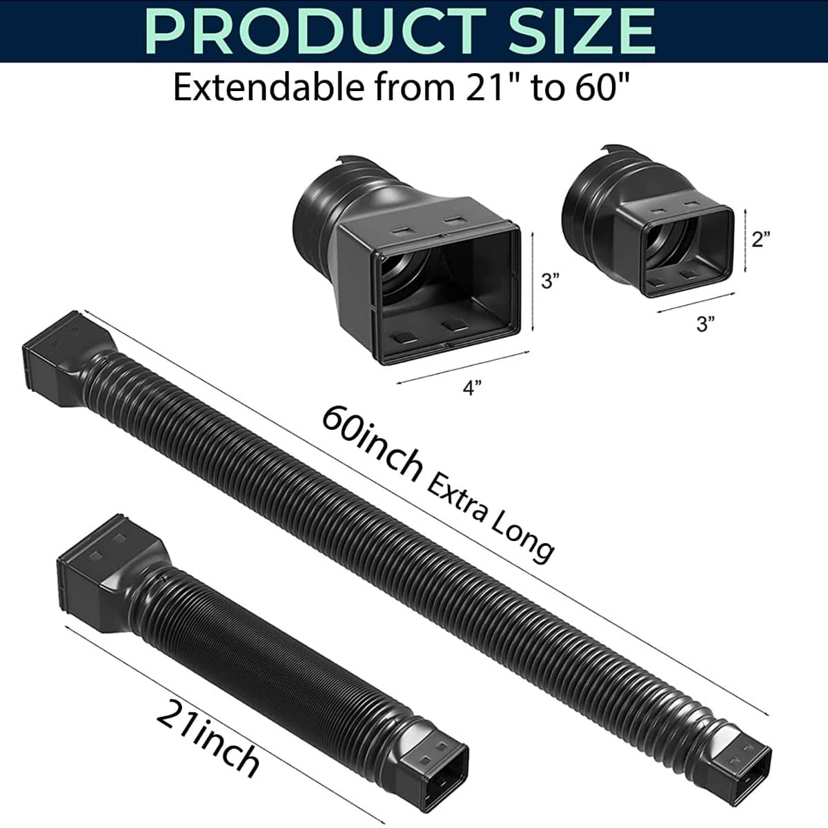 2 Pack Rain Gutter Downspout Extensions Flexible, Drain Downspout ...