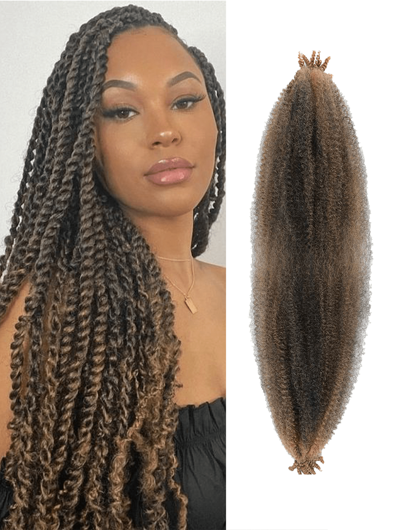 Bohemian Women Soft Twist Orange Braids Crochet Locs Hair 3c 3x Big ...