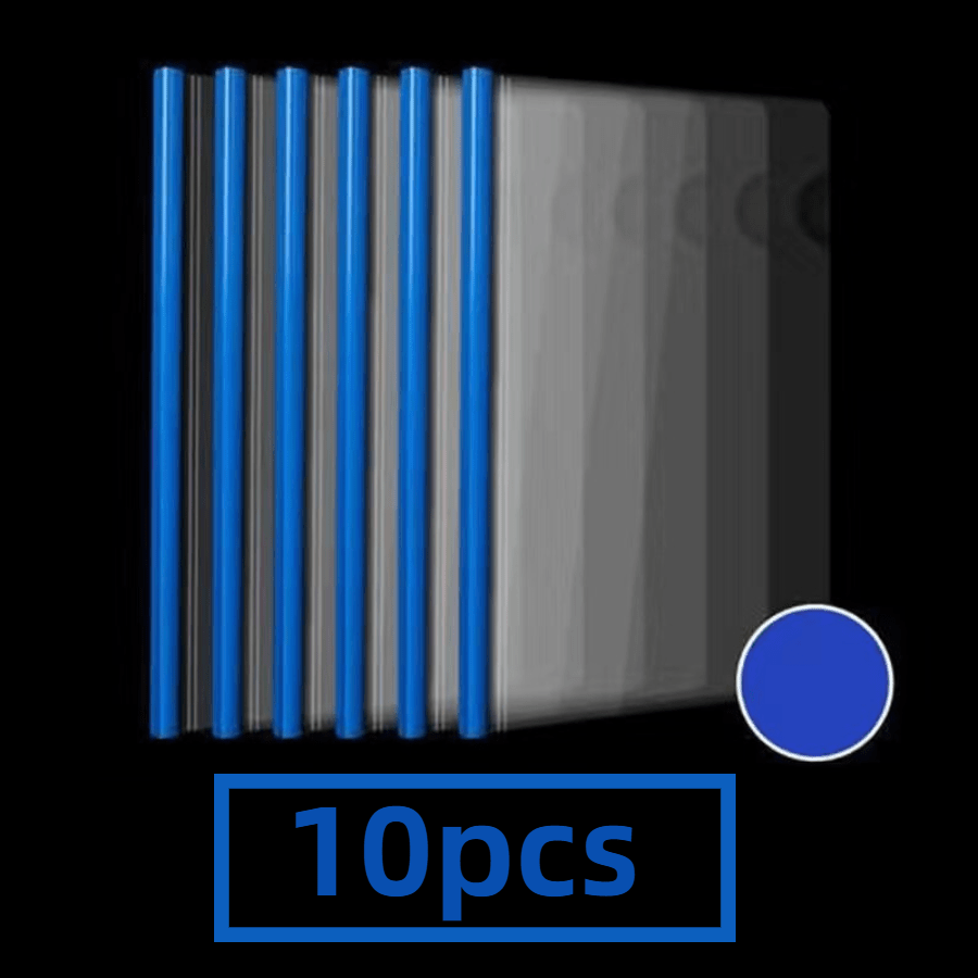 10pcs A4 Size Transparent Blue Sliding-bar File Folder, Simple Design ...