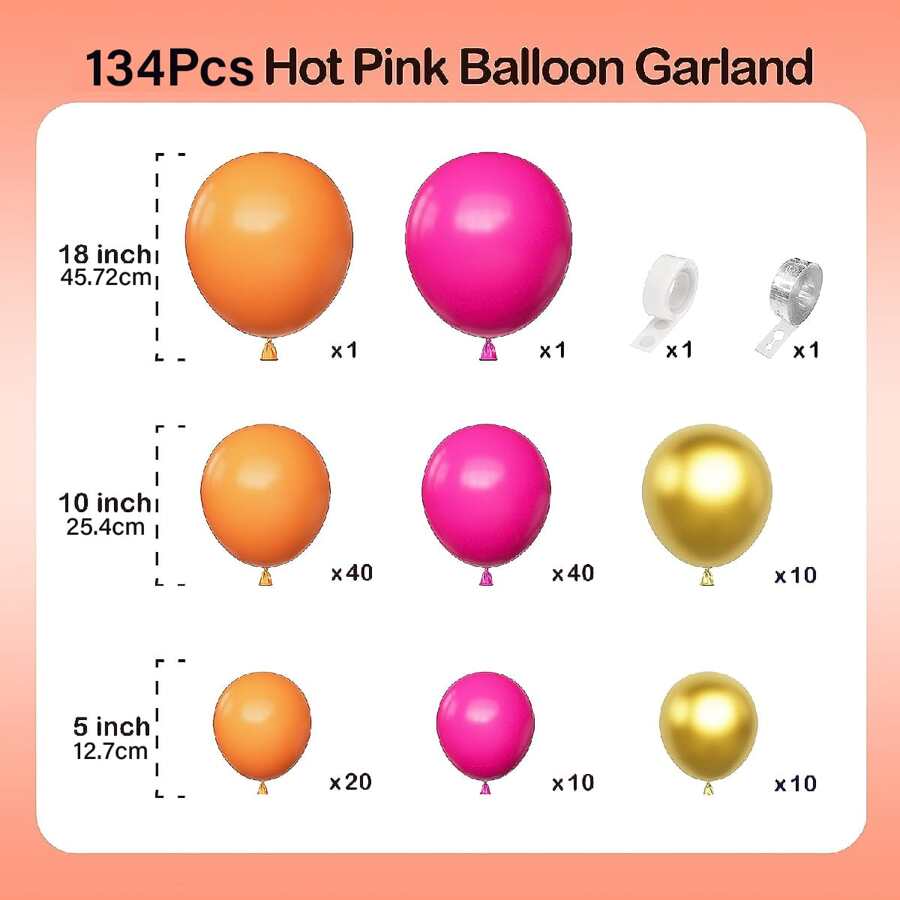 Balloon Arch Kit 134pcs Balloon Garland Kit Latex balloons As Birthday ...