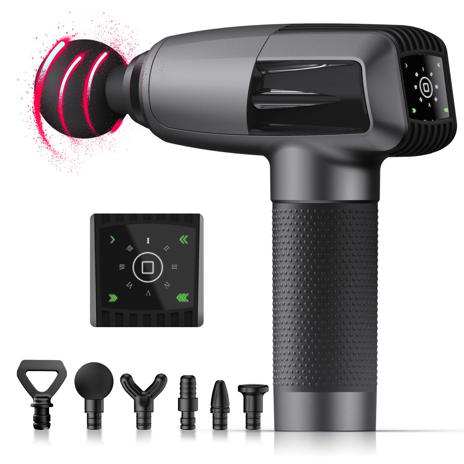 Rechargeable Handheld Muscle Massager Gun, 2000mah Battery Life, Super Quiet With Strong ...