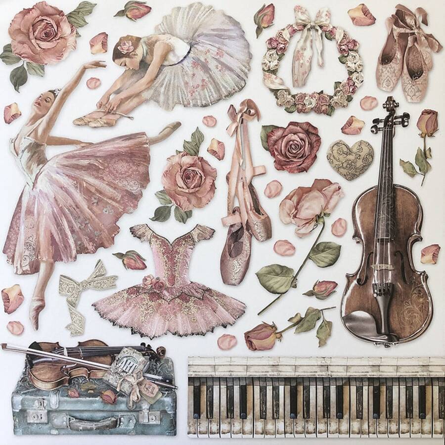 1 Set Vintage Elegant Ballet Magazine Stickers For Scrapbooking ...