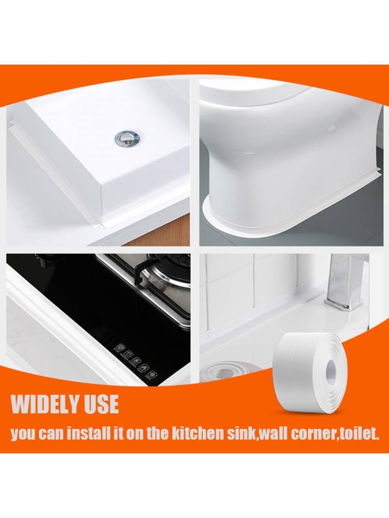 1 Roll White Waterproof Adhesive Tape/caulk Strip For Kitchen Bathroom ...