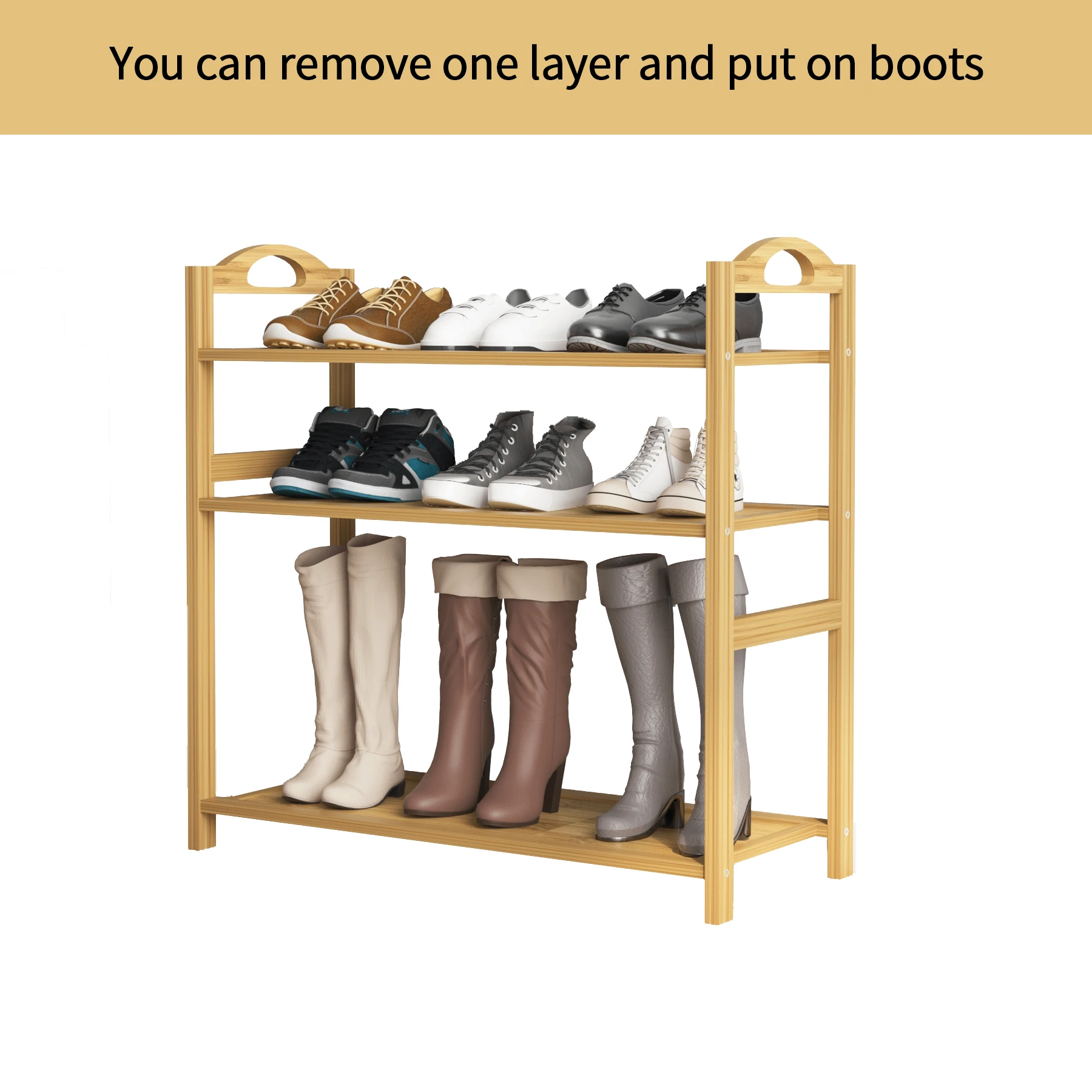 Mutil-Tier Bamboo Shoe Rack, Shoe Storage Organizer Entryway, Shoe ...