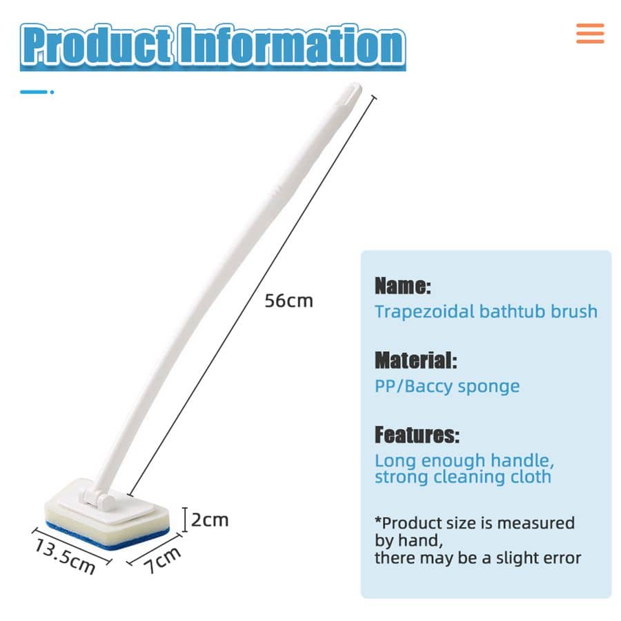 Long Handle Triangle Cleaning Brush With Replaceable Head For Bathtub ...