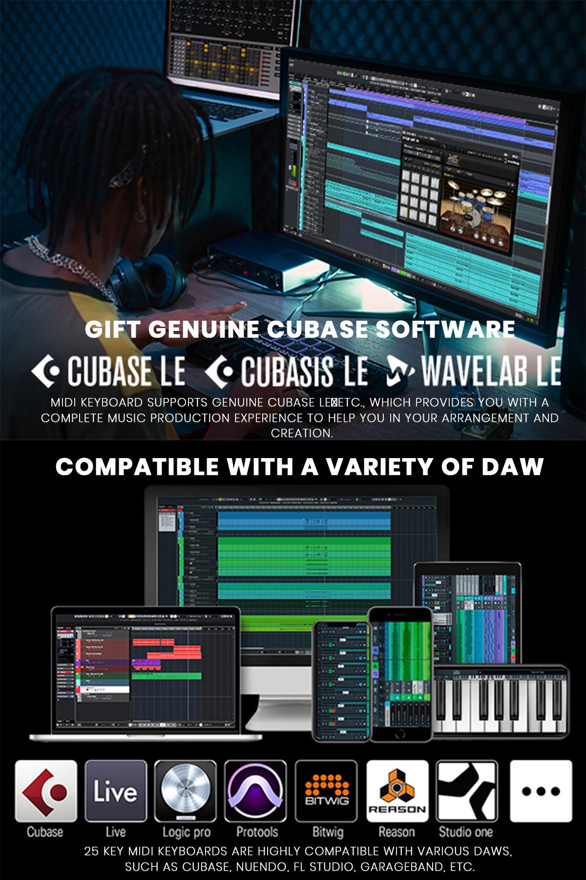 Donner Midi Keyboard Controller 25 Mini Key Portable Usb C Midi Keyboard Dj Equipment Playing