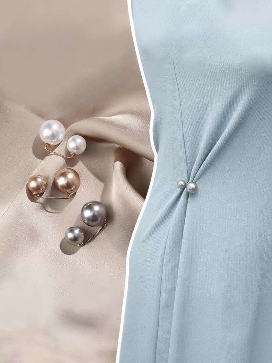 3 Stücke Gefälschte Perle Dekorative Brosche Pin, Kleider Schnalle ...