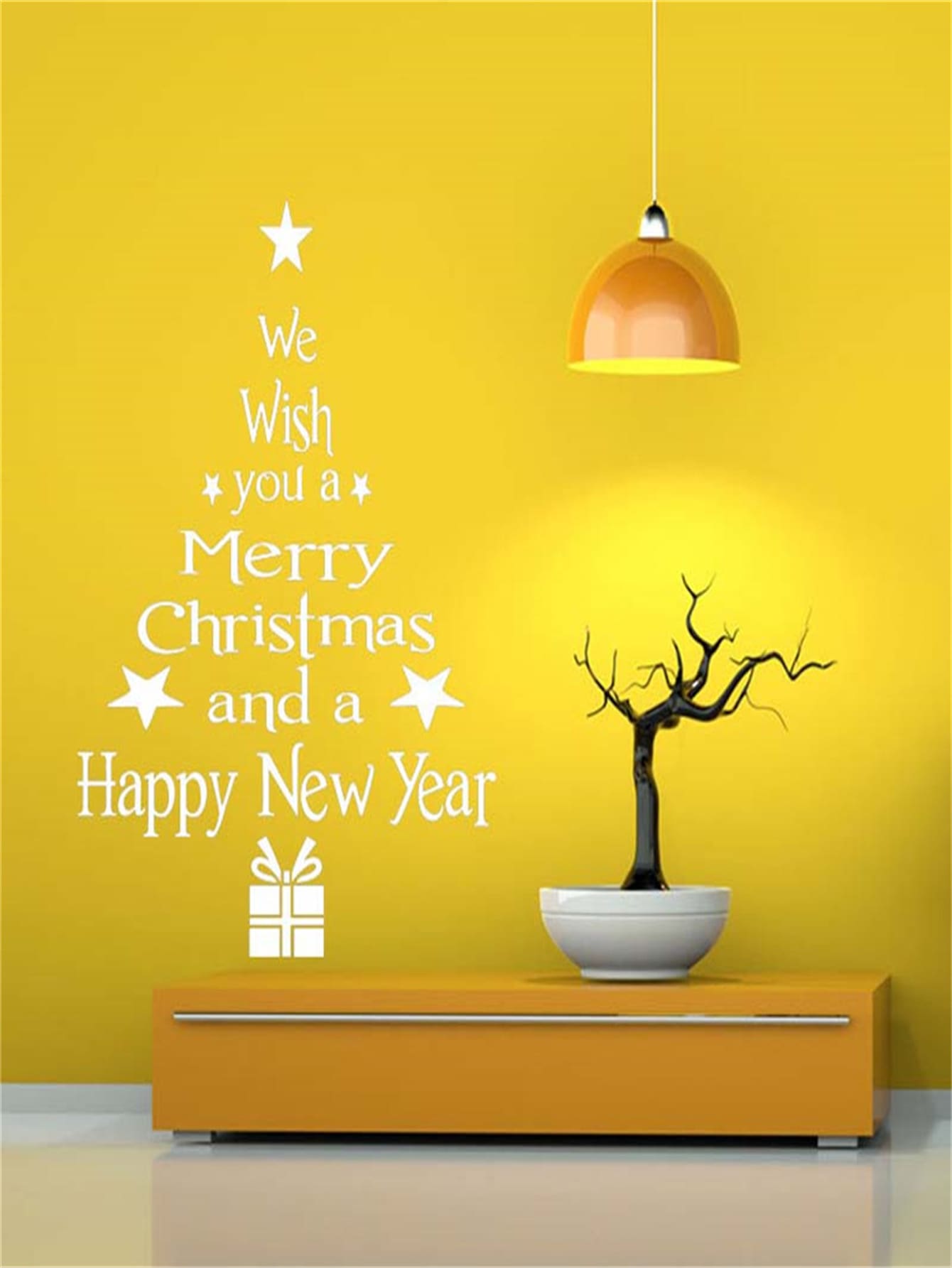 TYFYO 1pc Removable Christmas Tree & Letter Diy Window Sticker For Shop ...