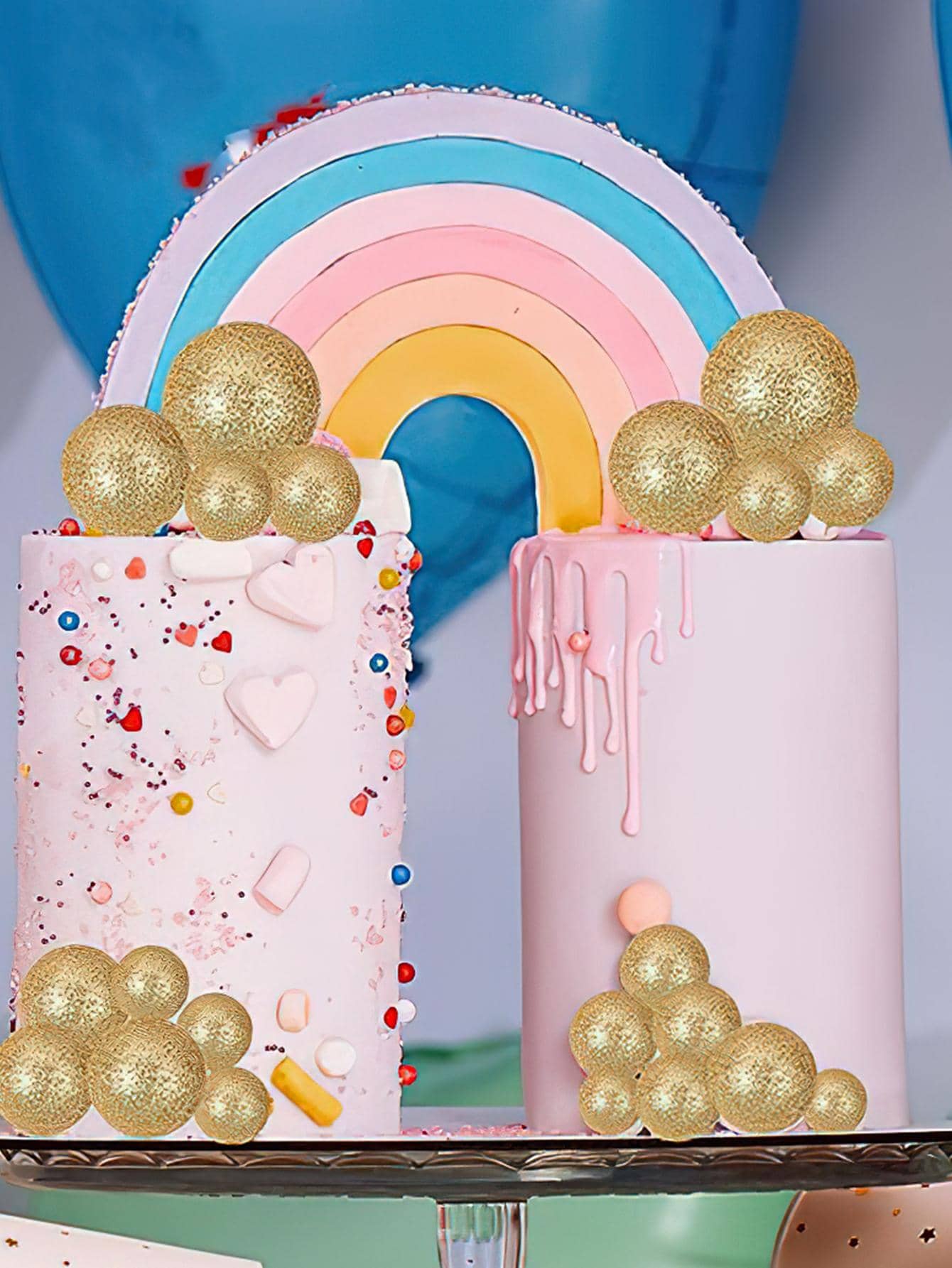20pcs Party Cake Decoration Glittering Gold-colored Sphere | SHEIN USA