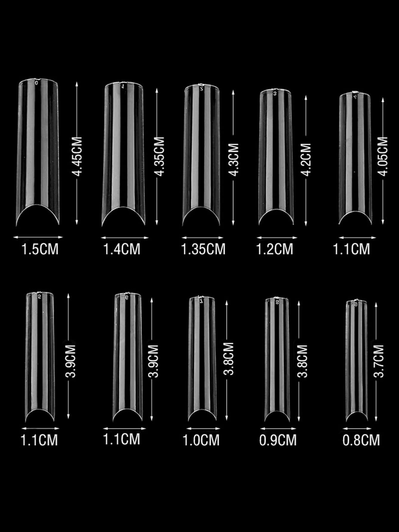 240pcs Extra Long Clear Fake Nail Tips Xxl Super Long Half Cover Deep C