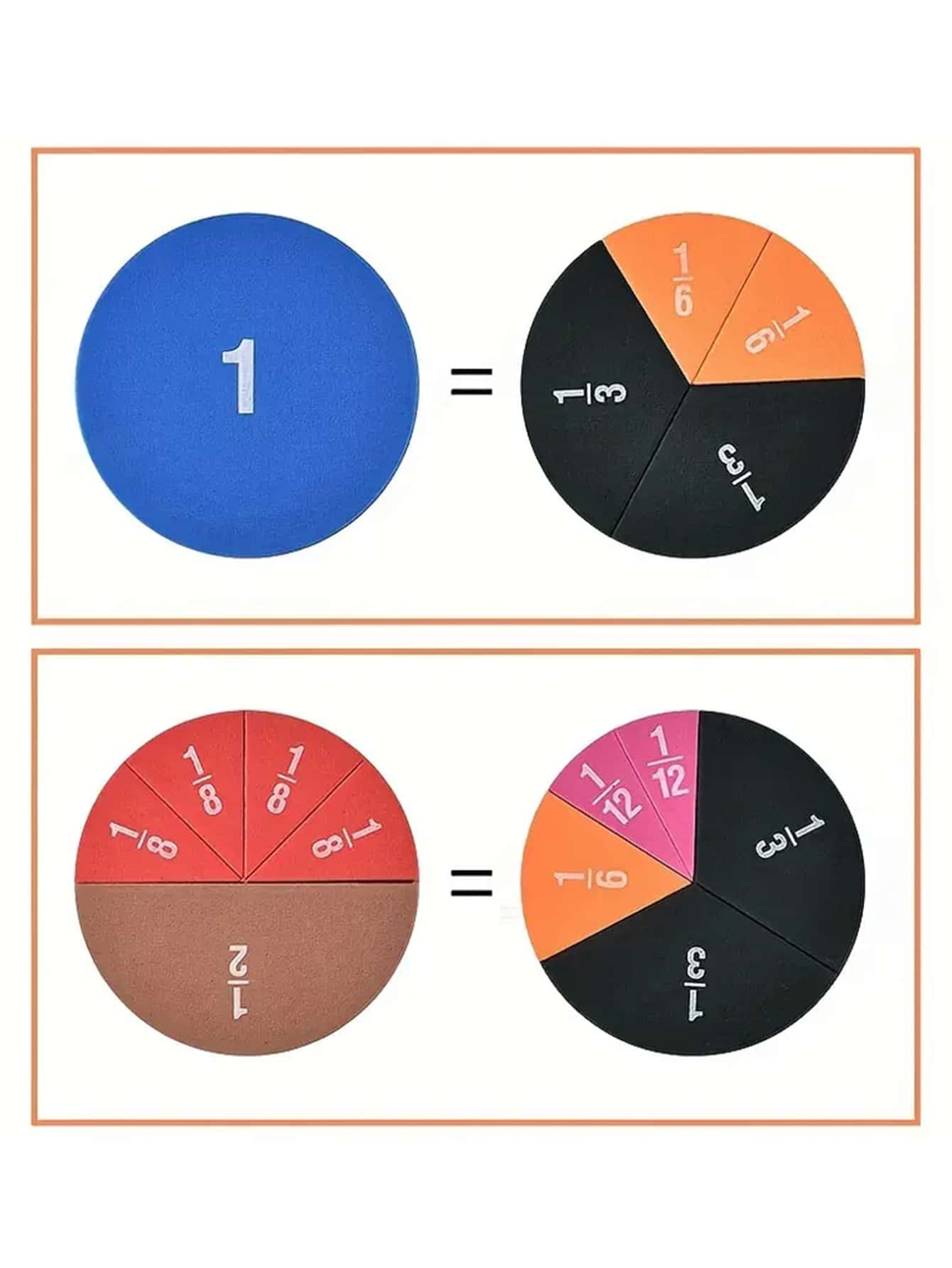 Colorful Circle Fraction Math Learning Toys, Educational Arithmetic Toy ...
