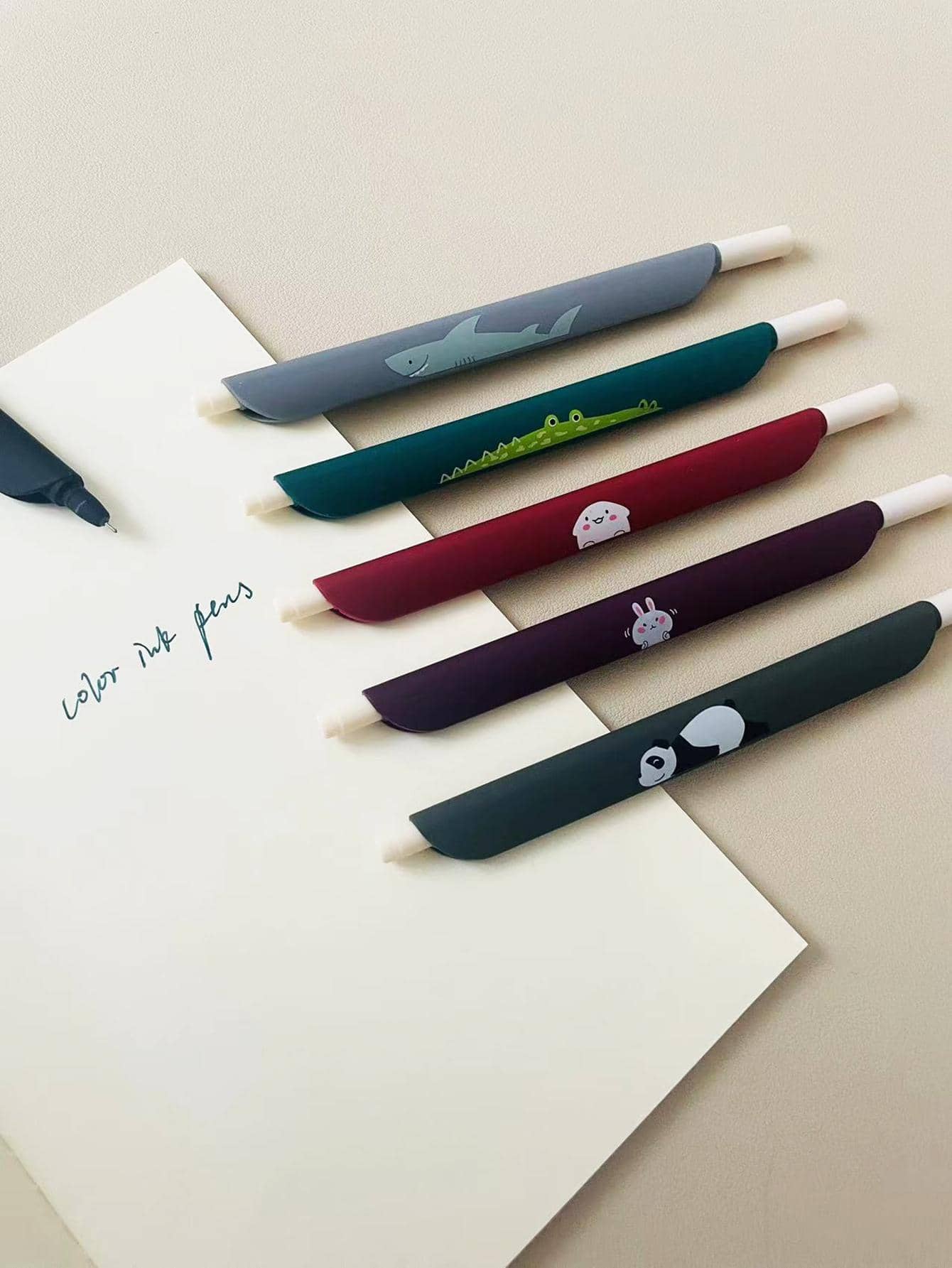 5 Stücke 3 In 1 Rote Serie Süße Tier Lesezeichen, Farbiger Gel ...