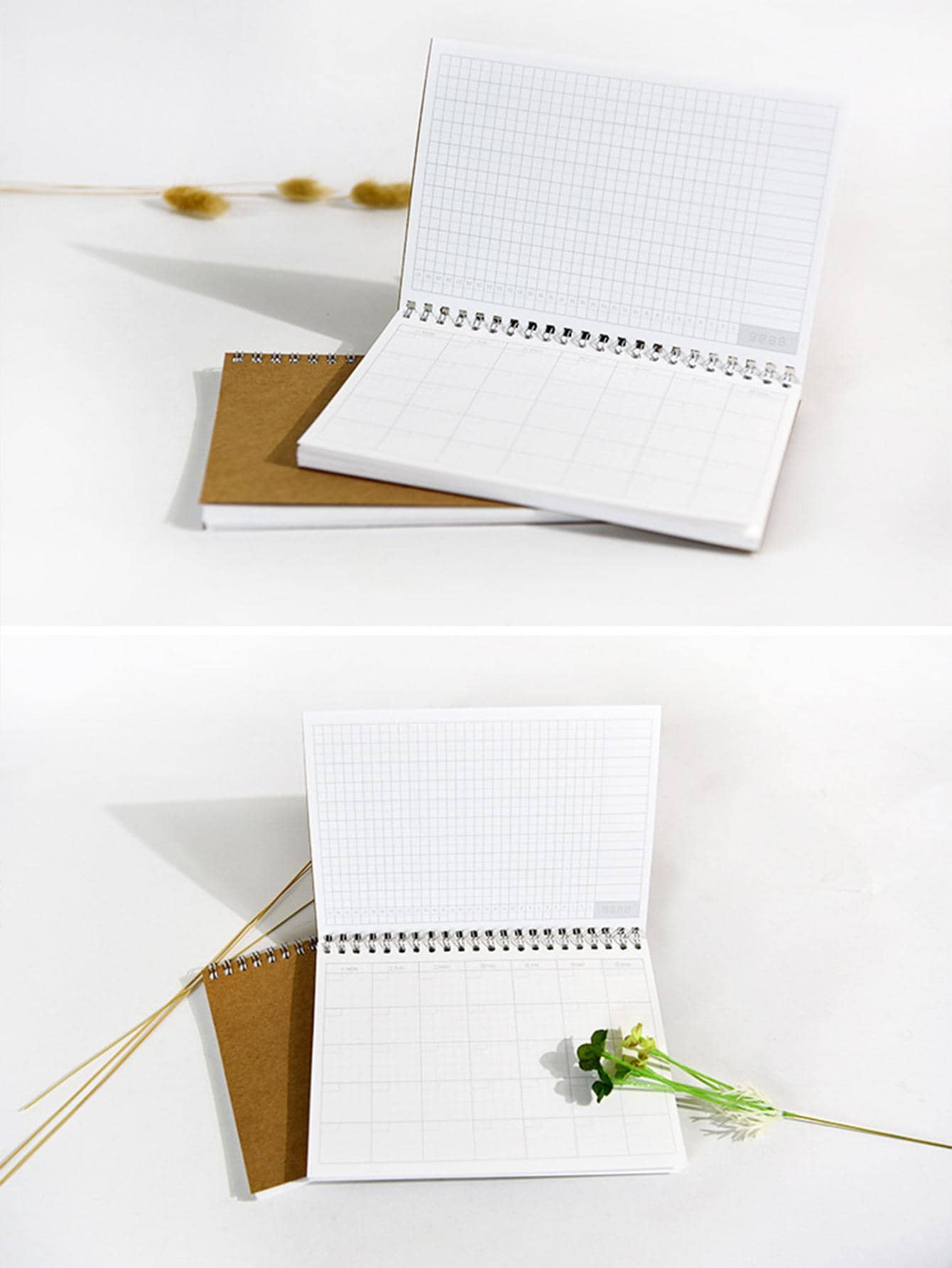 1pc Cowhide Cover Monthly Planner Spiral Notebook, A5 Work Assistant ...