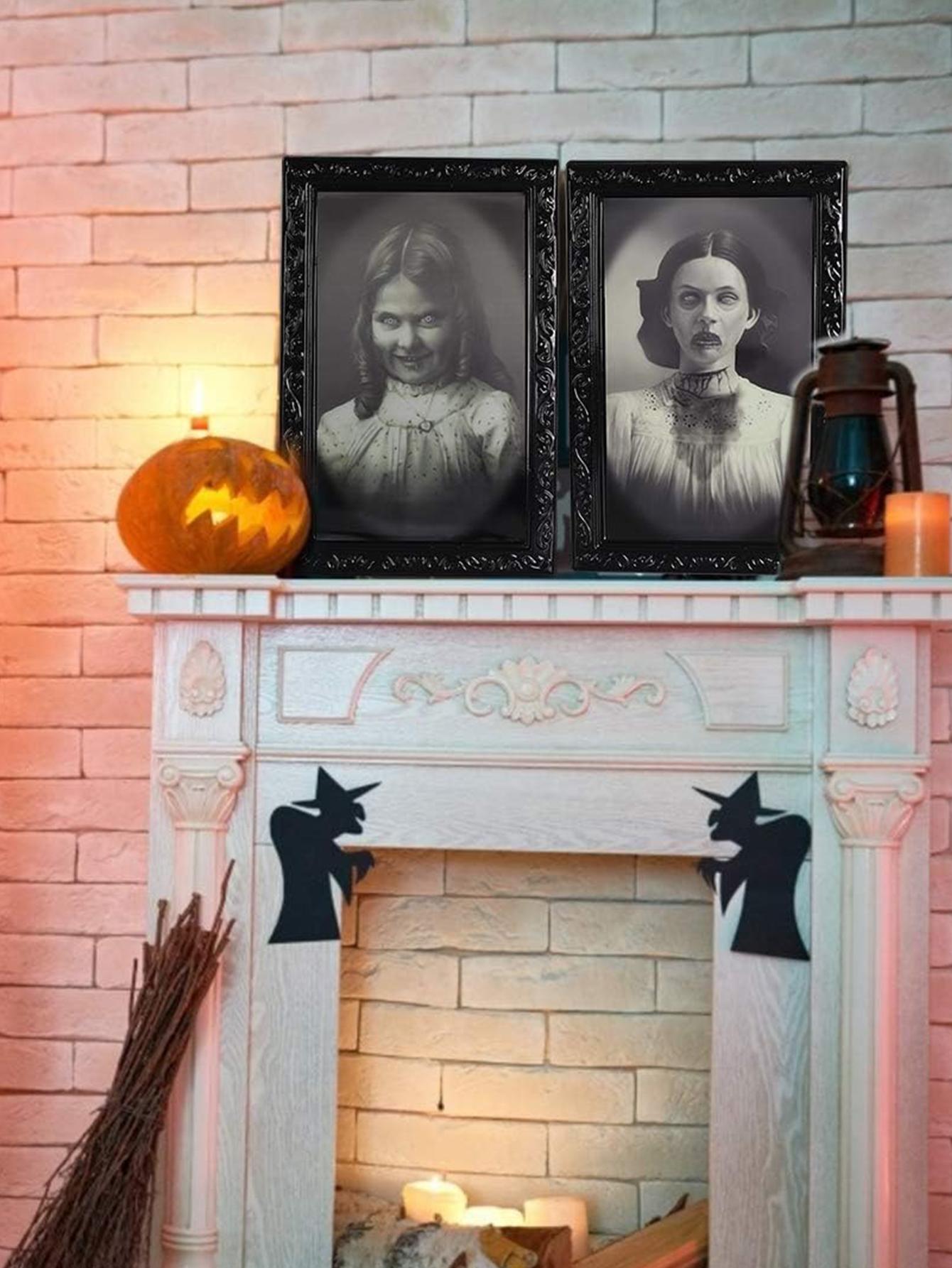 3pcs Halloween Decoration Indoor Scary Home Wall Decor 3D Changing Face ...