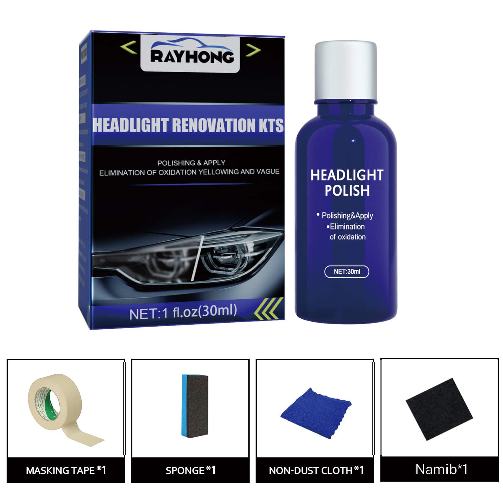 Car Headlight Restoration Kit, Headlight Lens Cleaning & Restoration ...
