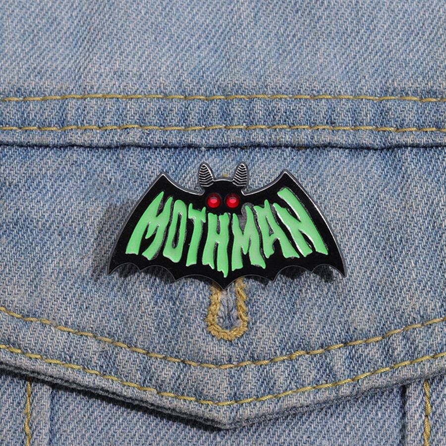 Glow In The Dark Mothman Luminous Cute Cartoon Enamel Metal Backpack ...