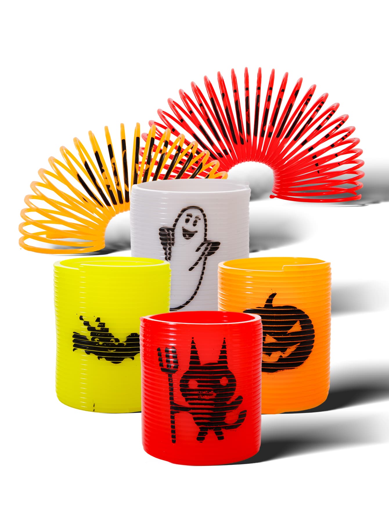 12pcs Halloween Theme Spring Rainbow Magic Fidget Coil, Mini Stress ...