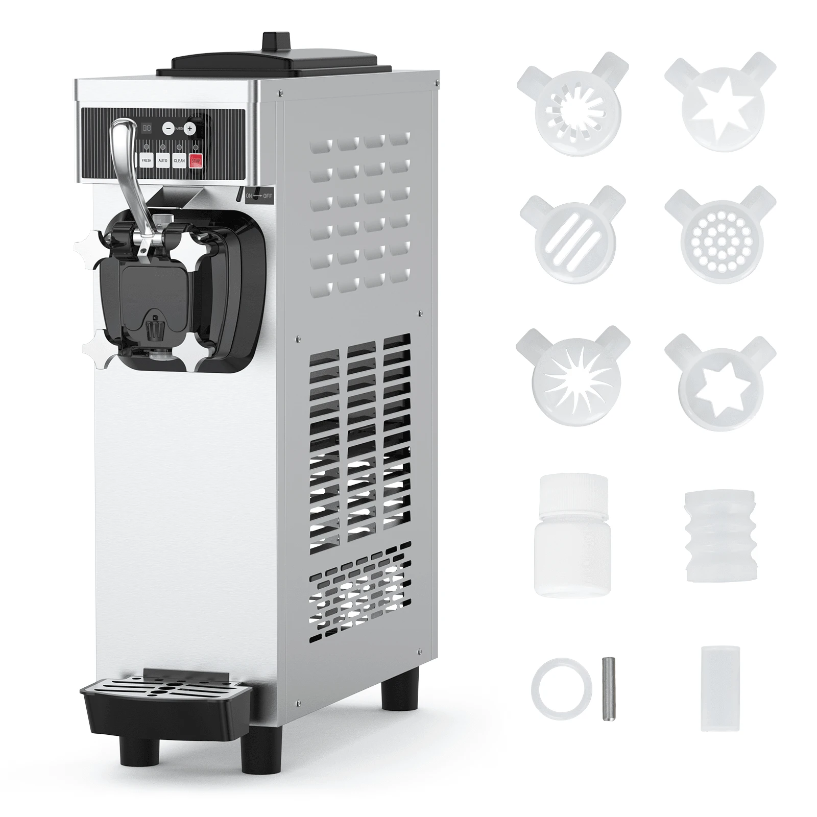 Commercial Soft Ice Cream Machine 4.7 To 5.8 Gallon Per Hour 1200W ...