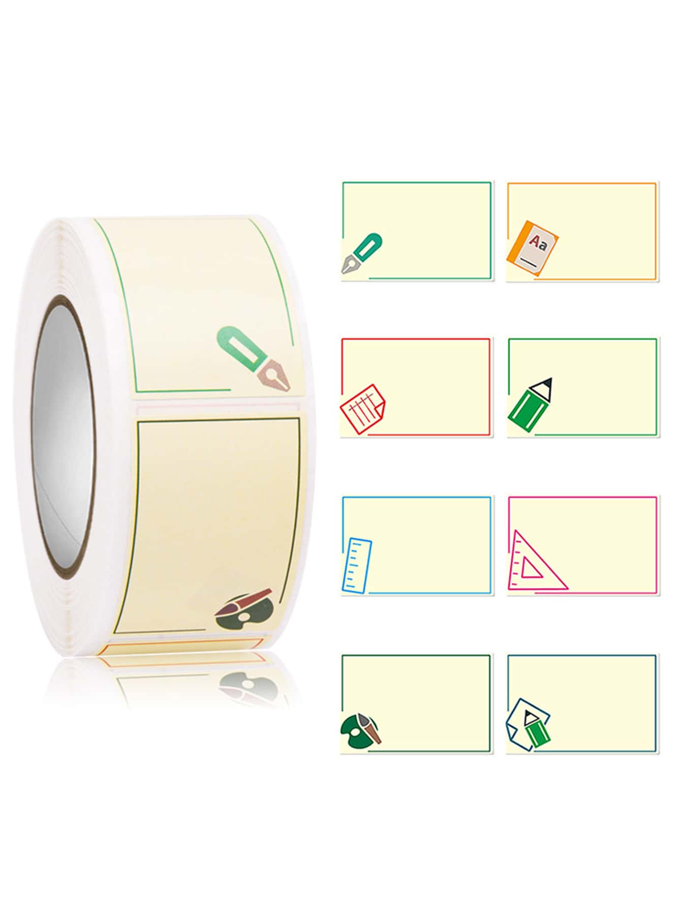 Cartoon Style Self-adhesive Name Stickers With Classroom & Name Fields ...