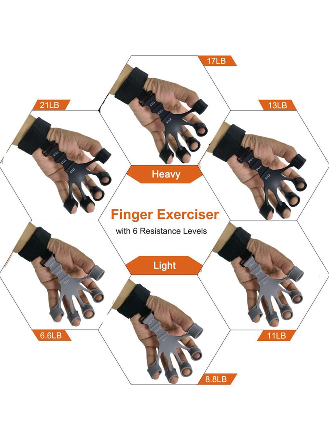 1pc Silicone Finger Stretcher & Rubber Muscle Trainer & Adjustable ...