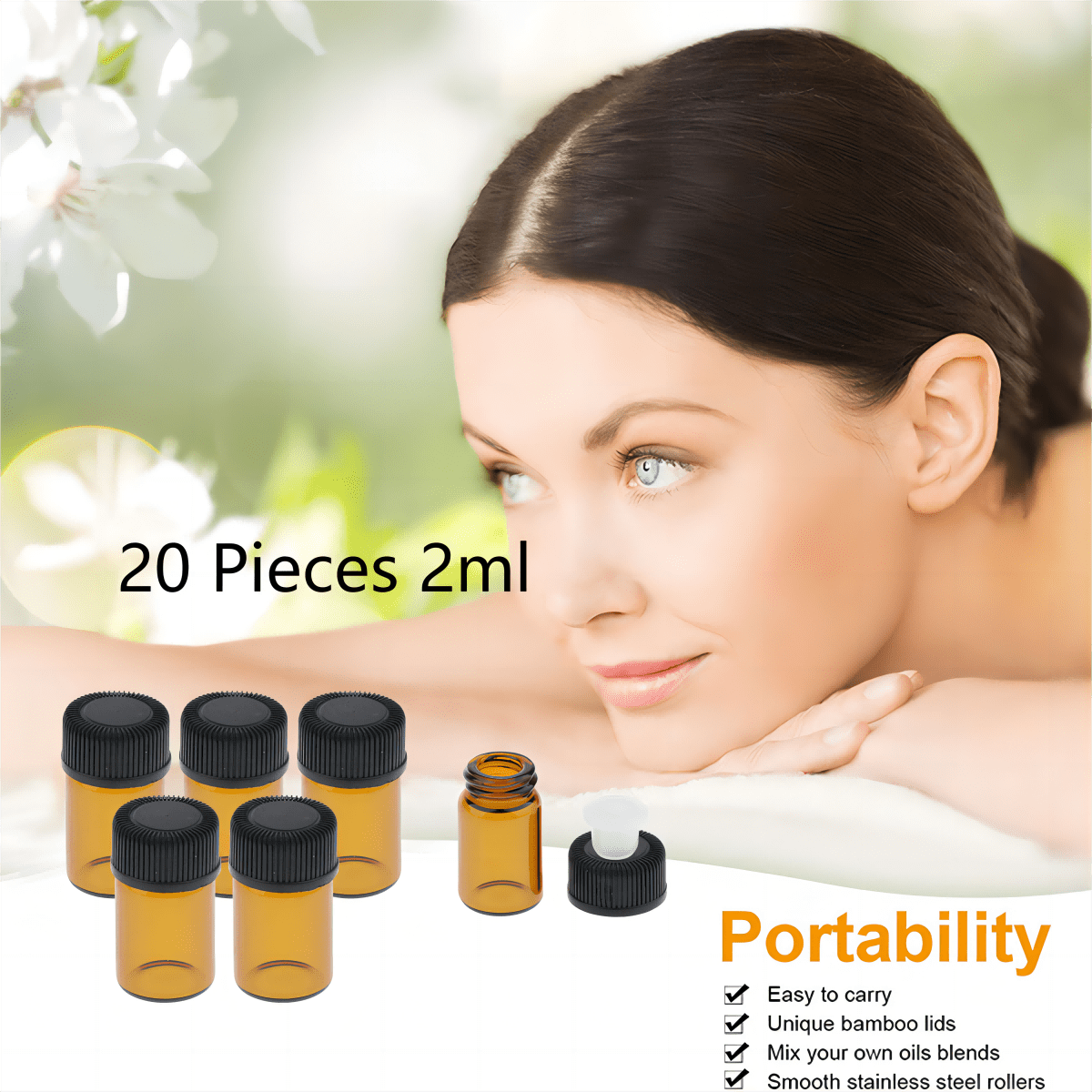 20pcs 2ml Amber Glass Sample Bottles Mini Refillable Bottles For ...