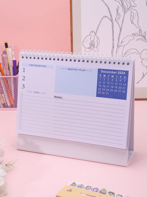 2024 Desk Calendar Countdown Coil Memo Calendar | SHEIN UK