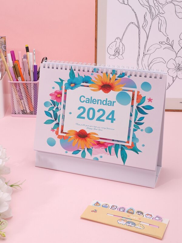 2024 Desk Calendar Countdown Coil Memo Calendar | SHEIN USA