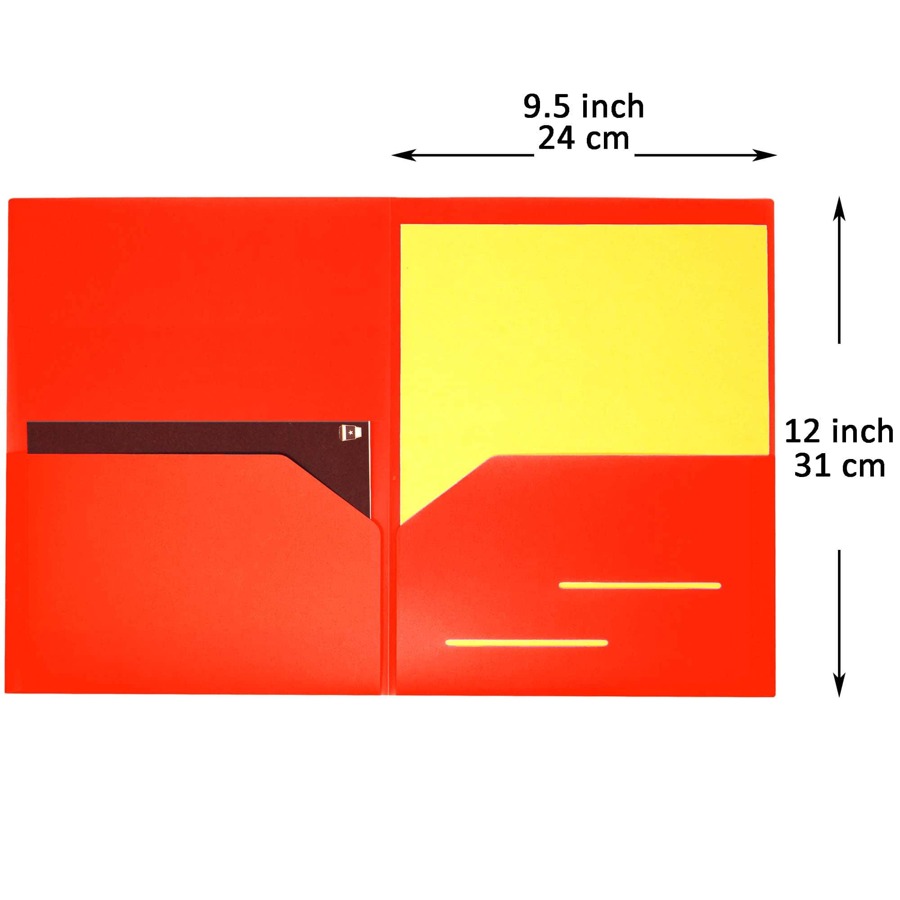 Youngever 6 Pack Heavy Duty Plastic Two Pocket Folders, Heavy Duty Plastic 2 Pocket Folder - Red ...